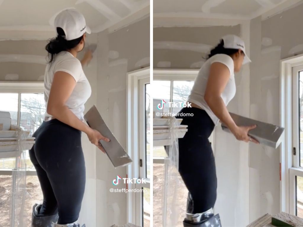 Video: Mujer albañil 'enciende' las redes con su físico