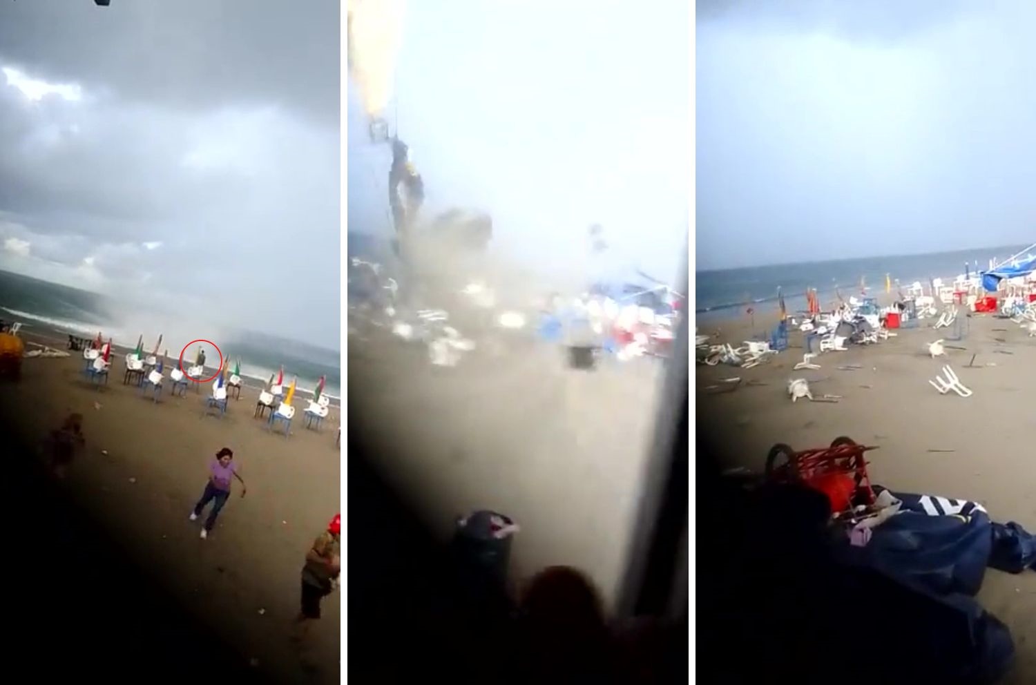 Tromba marina sorprende y ahuyenta a turistas en Veracruz